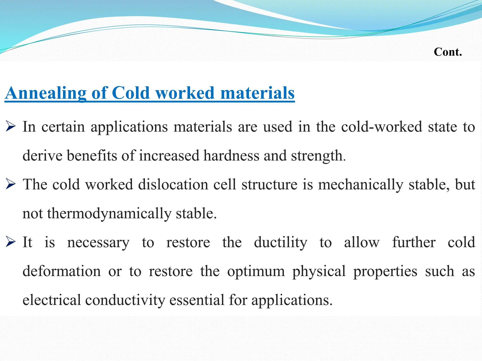 Cold Work And Annealing Recovery Recrystallization And Grain Growth Pptx