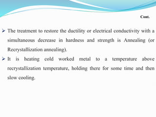 Cold Work and Annealing: Recovery, Recrystallization and Grain Growth ...