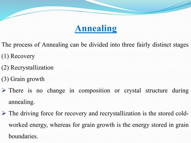 Cold Work and Annealing: Recovery, Recrystallization and Grain Growth ...