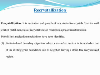 Cold Work and Annealing: Recovery, Recrystallization and Grain Growth ...