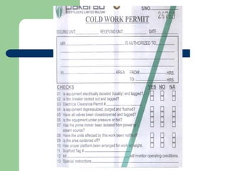 Cold Work Permit | PDF
