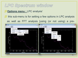 COLEA : A MATLAB Tool for Speech Analysis | PPTX
