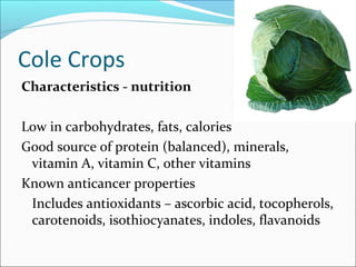 PRESENTATION ON Cole crops | PPT
