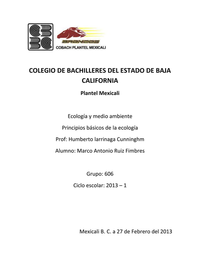 Colegio de bachilleres del estado de baja california | PDF