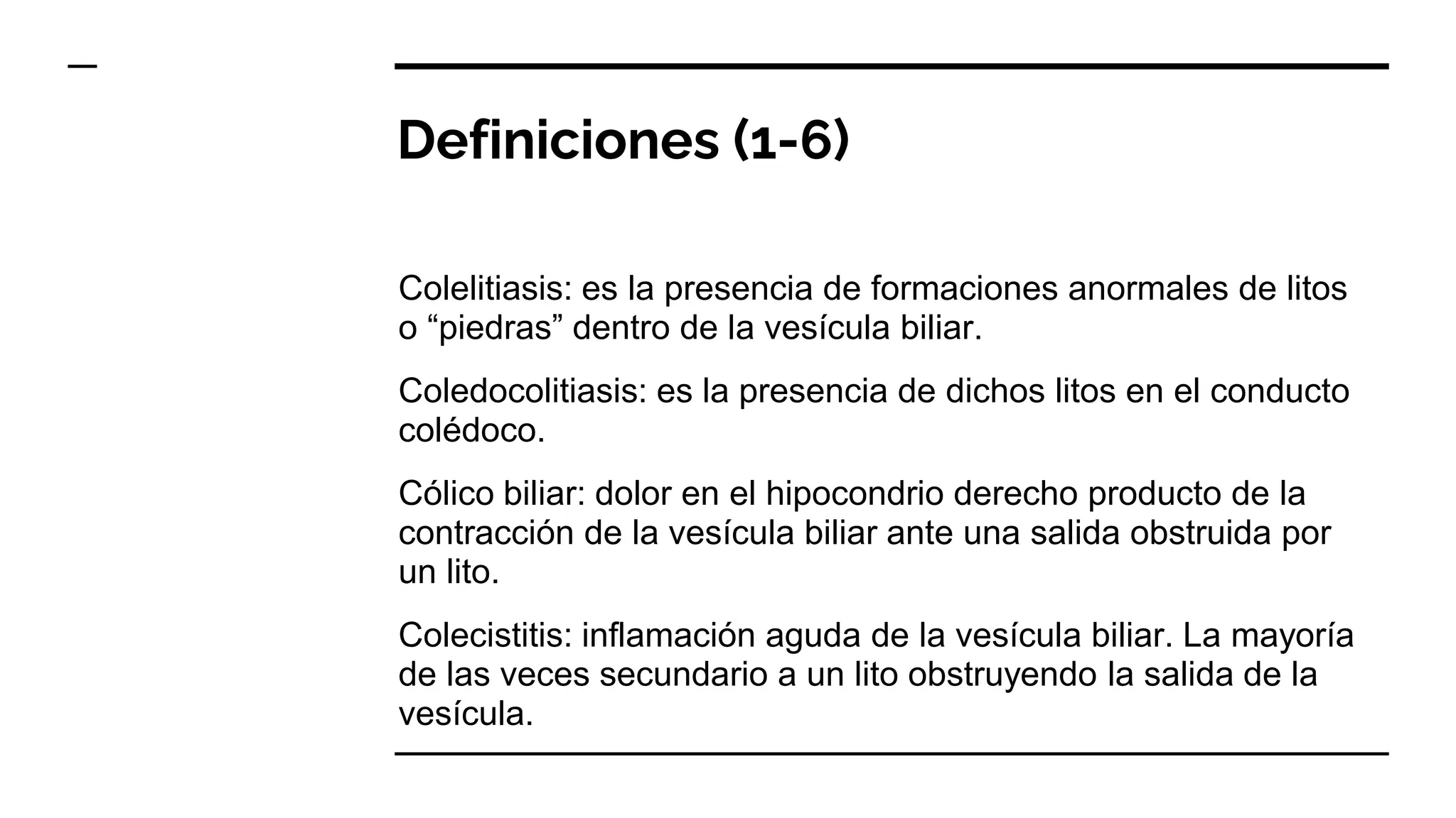 Colelitiasis y colecistitis por estudiante | PPTX