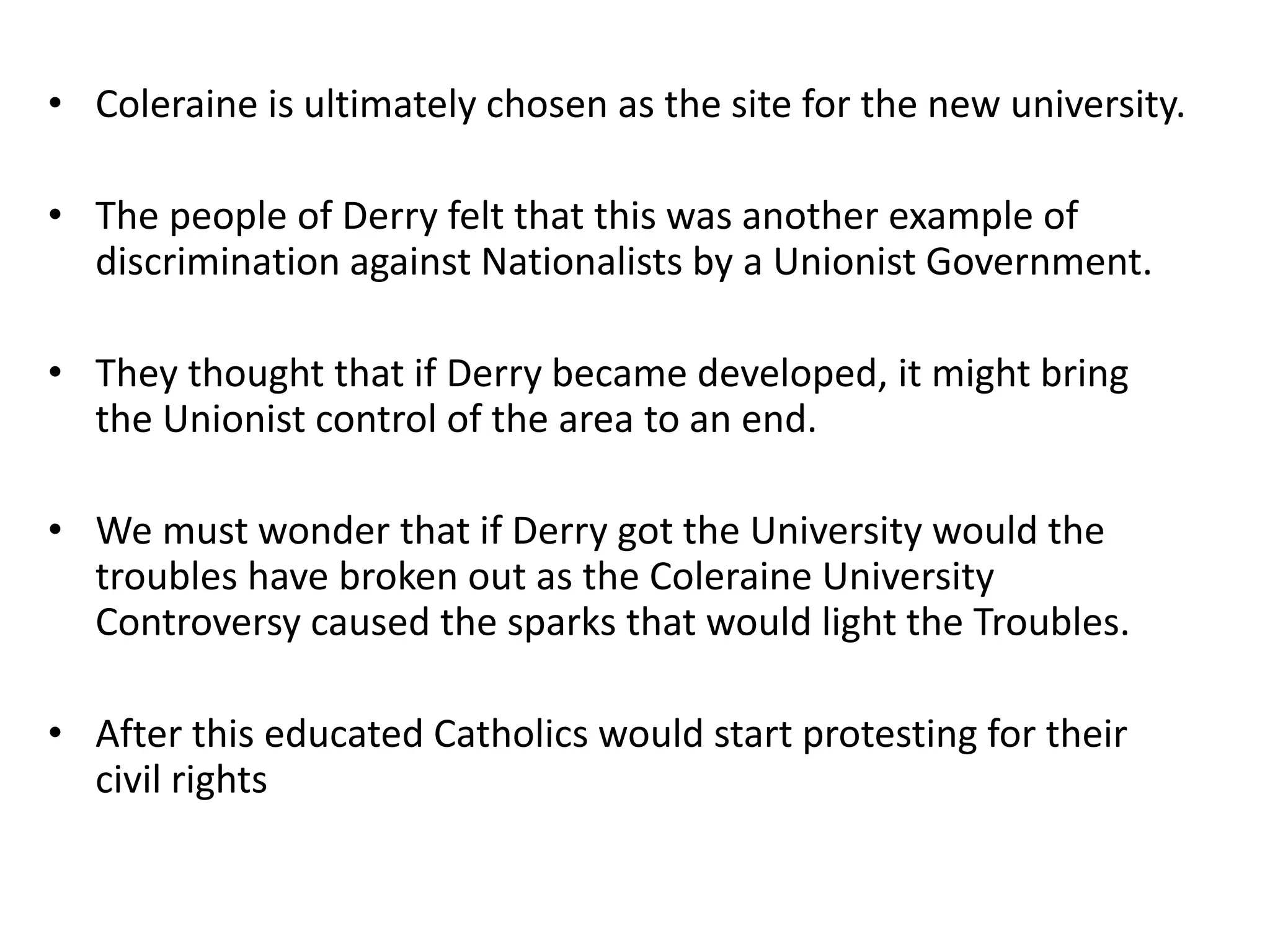 Coleraine University controversy | PPTX