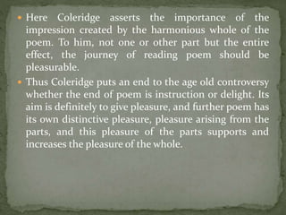 Samuel Coleridge- Biographia Literaria Ch 14 | PPTX
