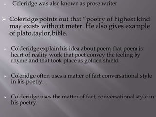 Coleridge views on poem and poetry | PPTX