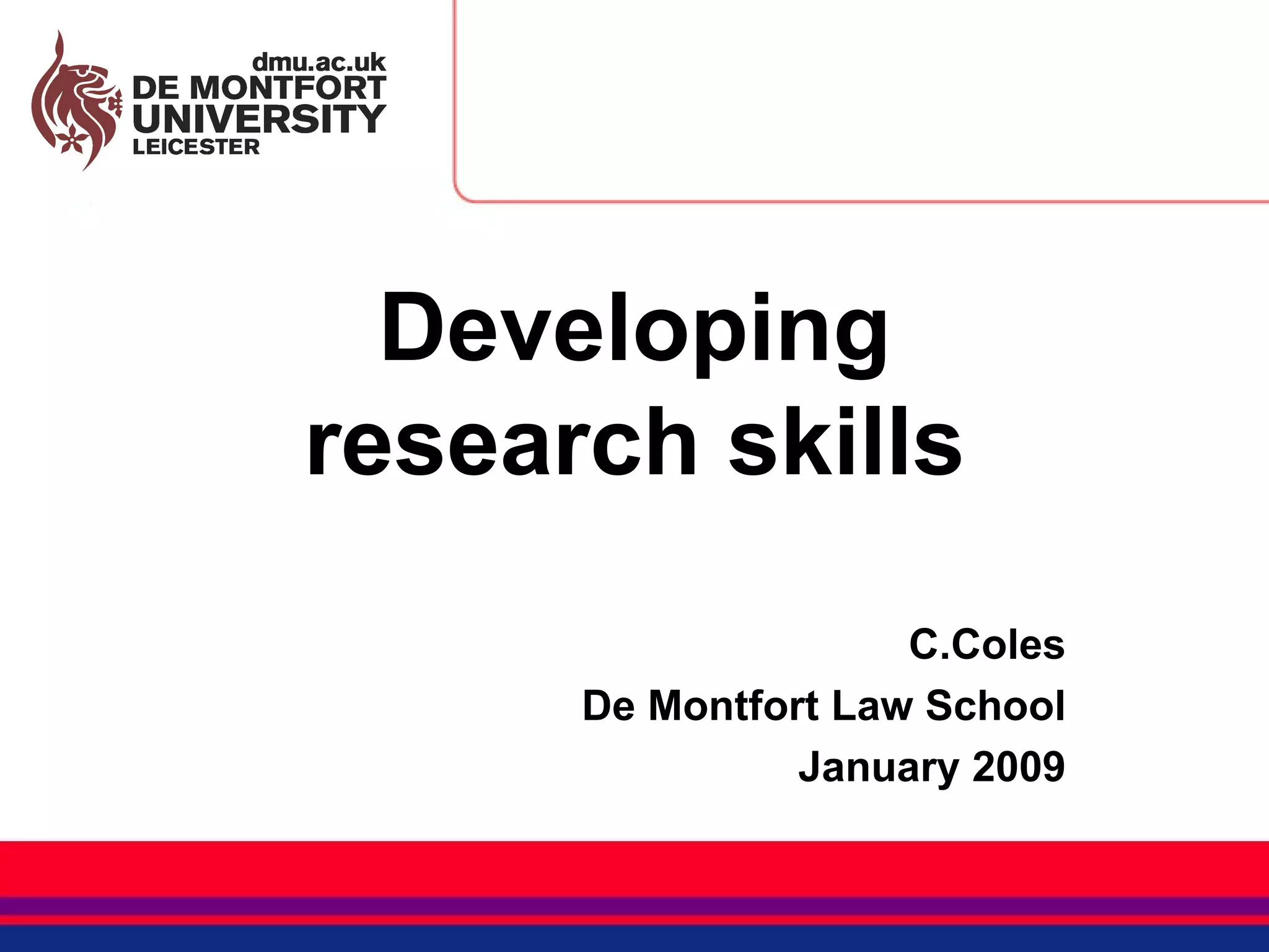 Developing research skills | PPT
