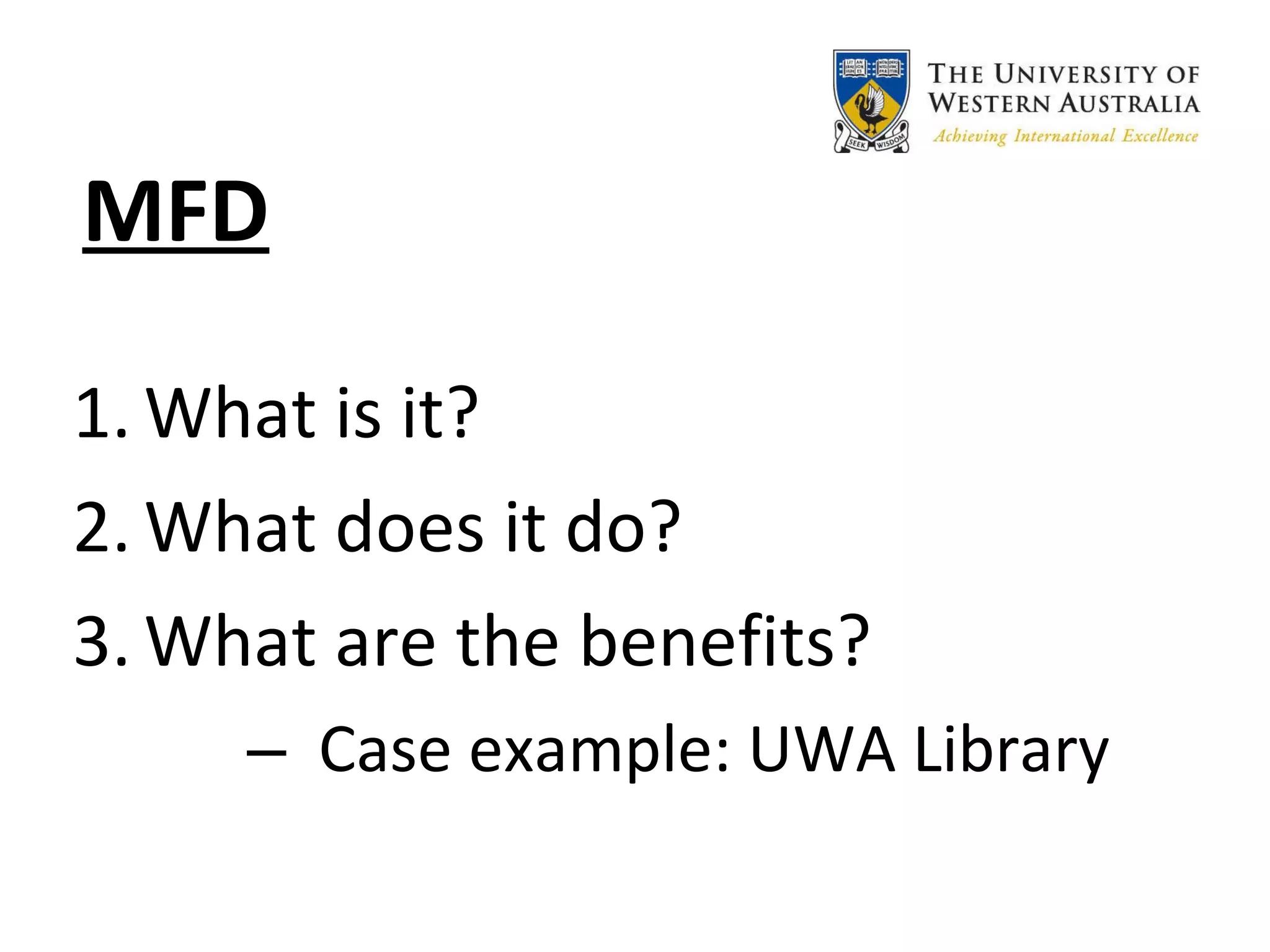 MFDs in Your Library | PPT
