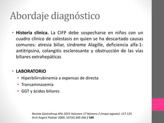 COLESTASIS INTRAHEPÁTICA FAMILIAR PROGRESIVA. dx, epidemiologia, tipos ...