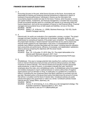 Col finance sample_exam | PDF