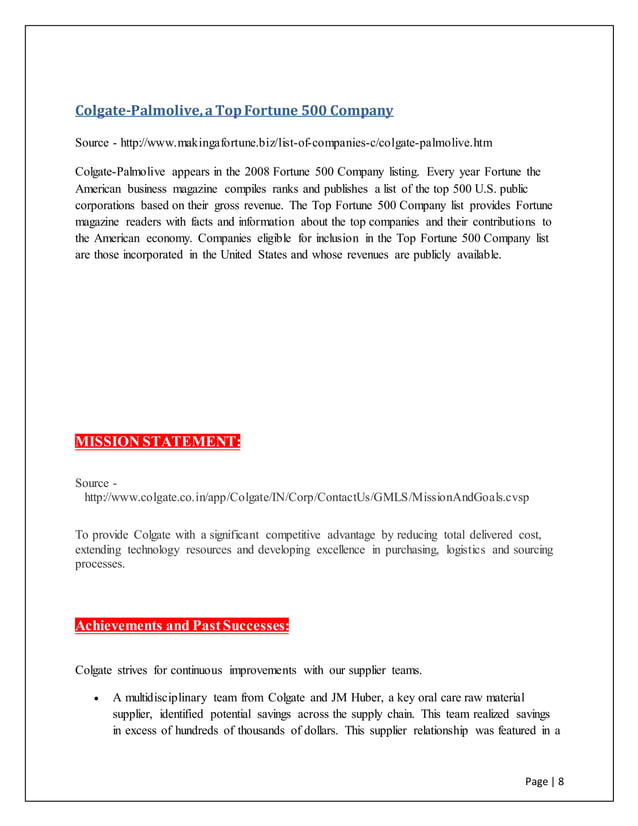 Colgate Company | DOCX