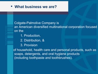 Case Study 2: Colgate Palmotive Company | PPT