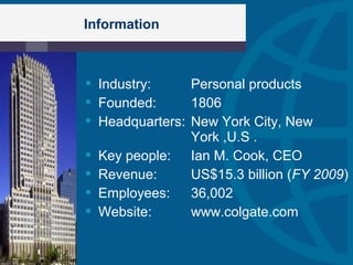 Case Study 2: Colgate Palmotive Company | PPT