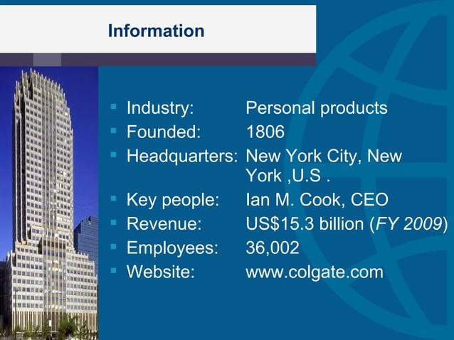 Case Study 2: Colgate Palmotive Company | PPT