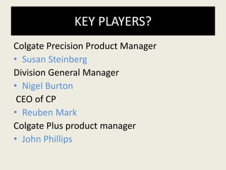 Colgate- Palmolive:The Precision Toothbrush case analysis | PPT