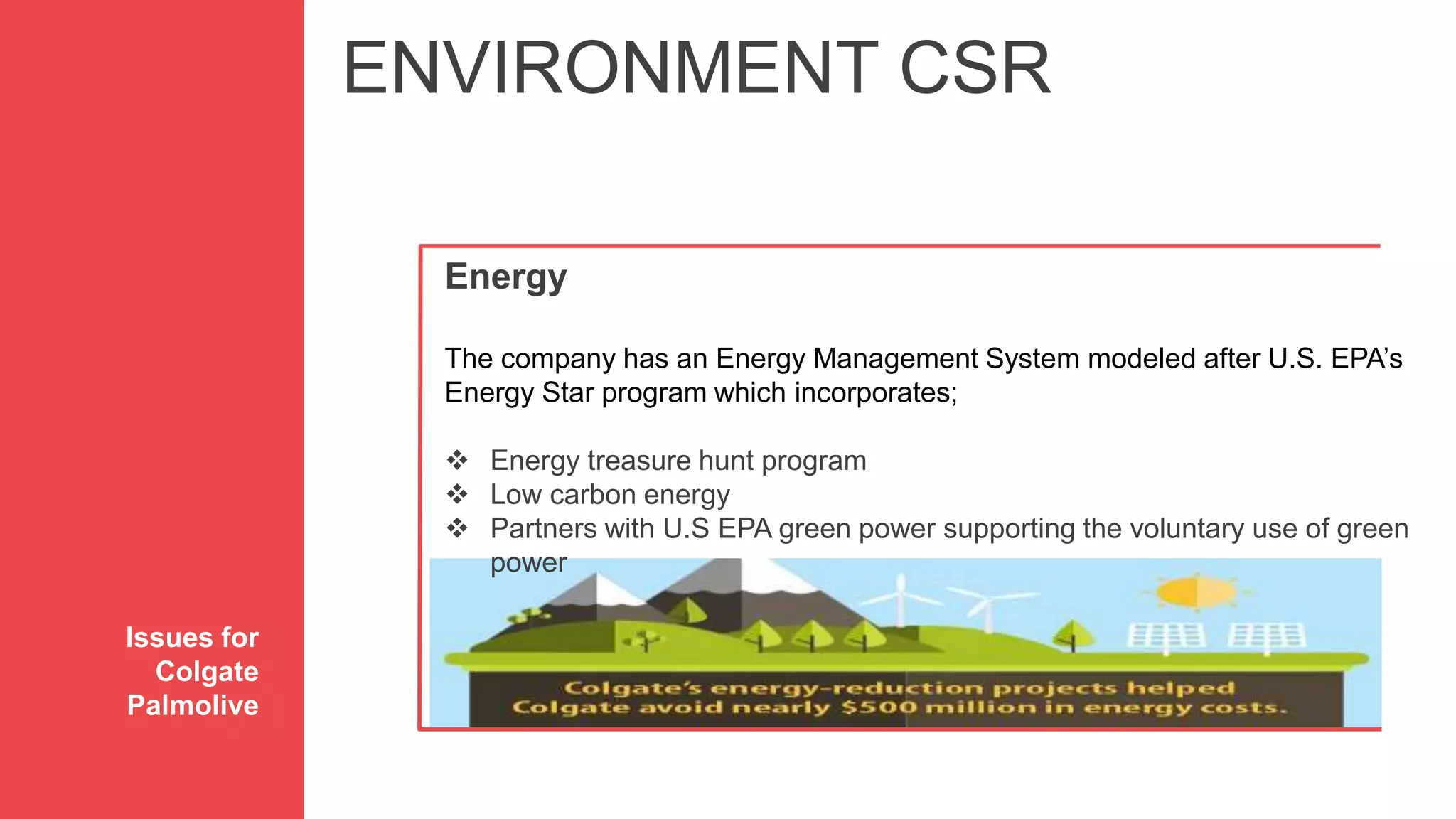 Corporate Social Responsibility of Colgate Palmolive Company | PPTX
