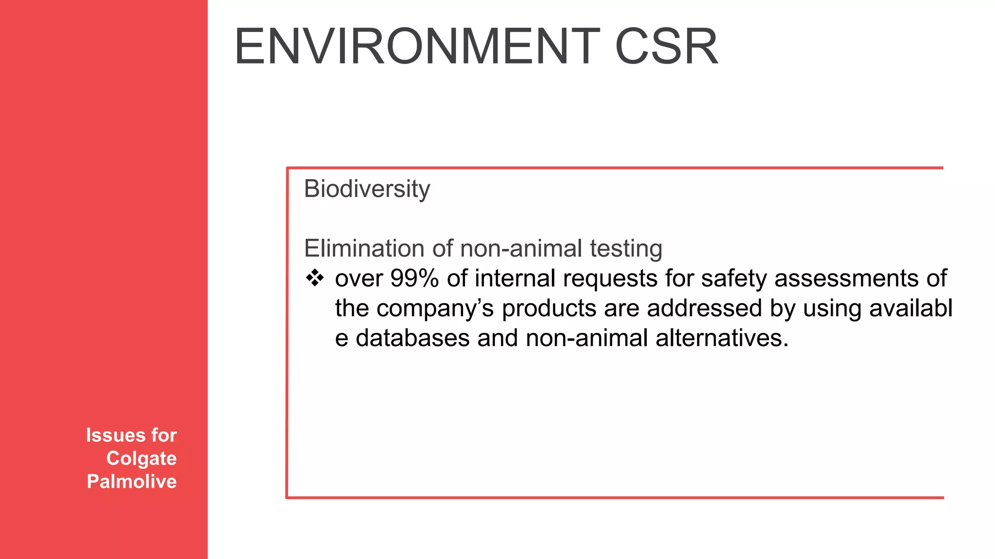 Corporate Social Responsibility of Colgate Palmolive Company | PPTX