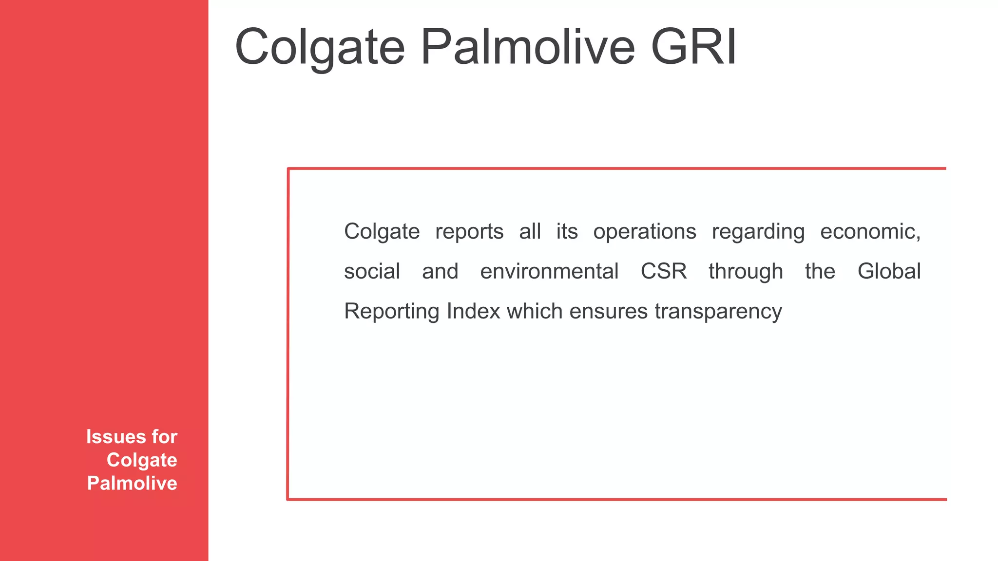 Corporate Social Responsibility of Colgate Palmolive Company | PPTX