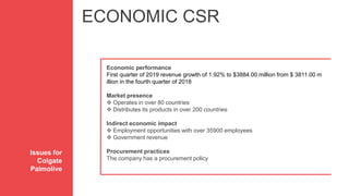 Corporate Social Responsibility of Colgate Palmolive Company | PPTX