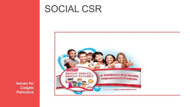 Corporate Social Responsibility of Colgate Palmolive Company | PPTX