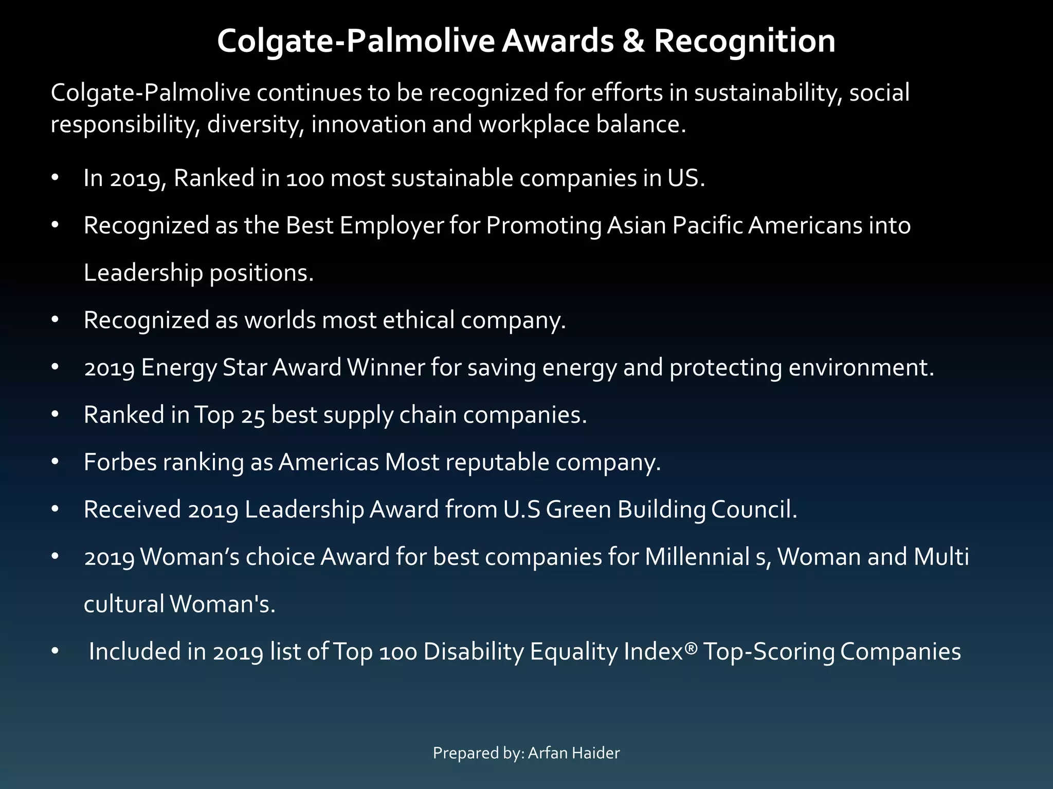 Colgate Palmolive project | PPTX