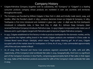 Colgate Palmolive project | PPTX