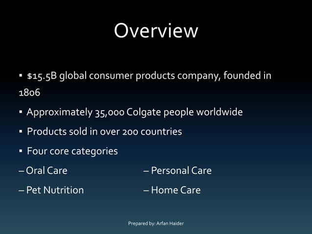 Colgate Palmolive project | PPT