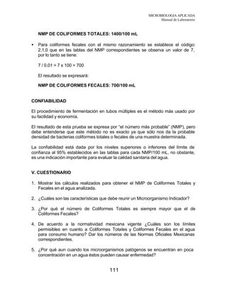 Coliformes totales y fecales | PDF