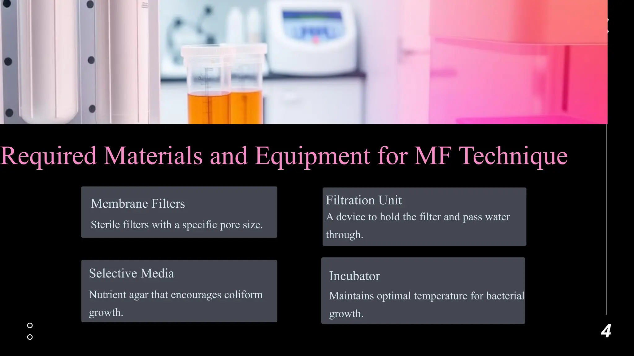 MF Membrane filtration techniques for coliform bacteria | PPTX