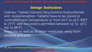 Colimex Tablets (Generic Dicyclomine Hydrochloride and Acetaminophen ...