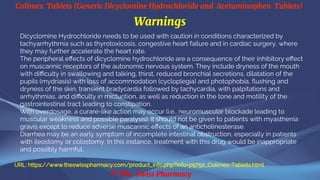 Colimex Tablets (Generic Dicyclomine Hydrochloride and Acetaminophen ...