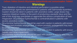 Colimex Tablets (Generic Dicyclomine Hydrochloride and Acetaminophen ...