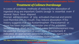Colimex Tablets (Generic Dicyclomine Hydrochloride and Acetaminophen ...