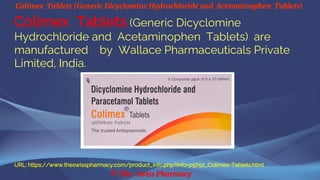 Colimex Tablets (Generic Dicyclomine Hydrochloride and Acetaminophen ...