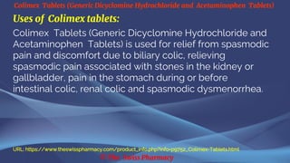 Colimex Tablets (Generic Dicyclomine Hydrochloride and Acetaminophen ...