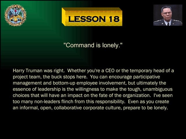 Colin Powell's Leadership Presentation | PPT | Executive Leadership ...