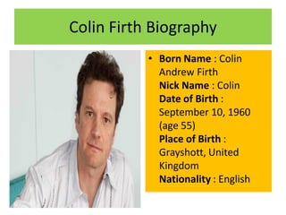 Colin firth biography | PDF