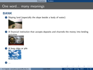 COLING 2014 - An Enhanced Lesk Word Sense Disambiguation Algorithm ...