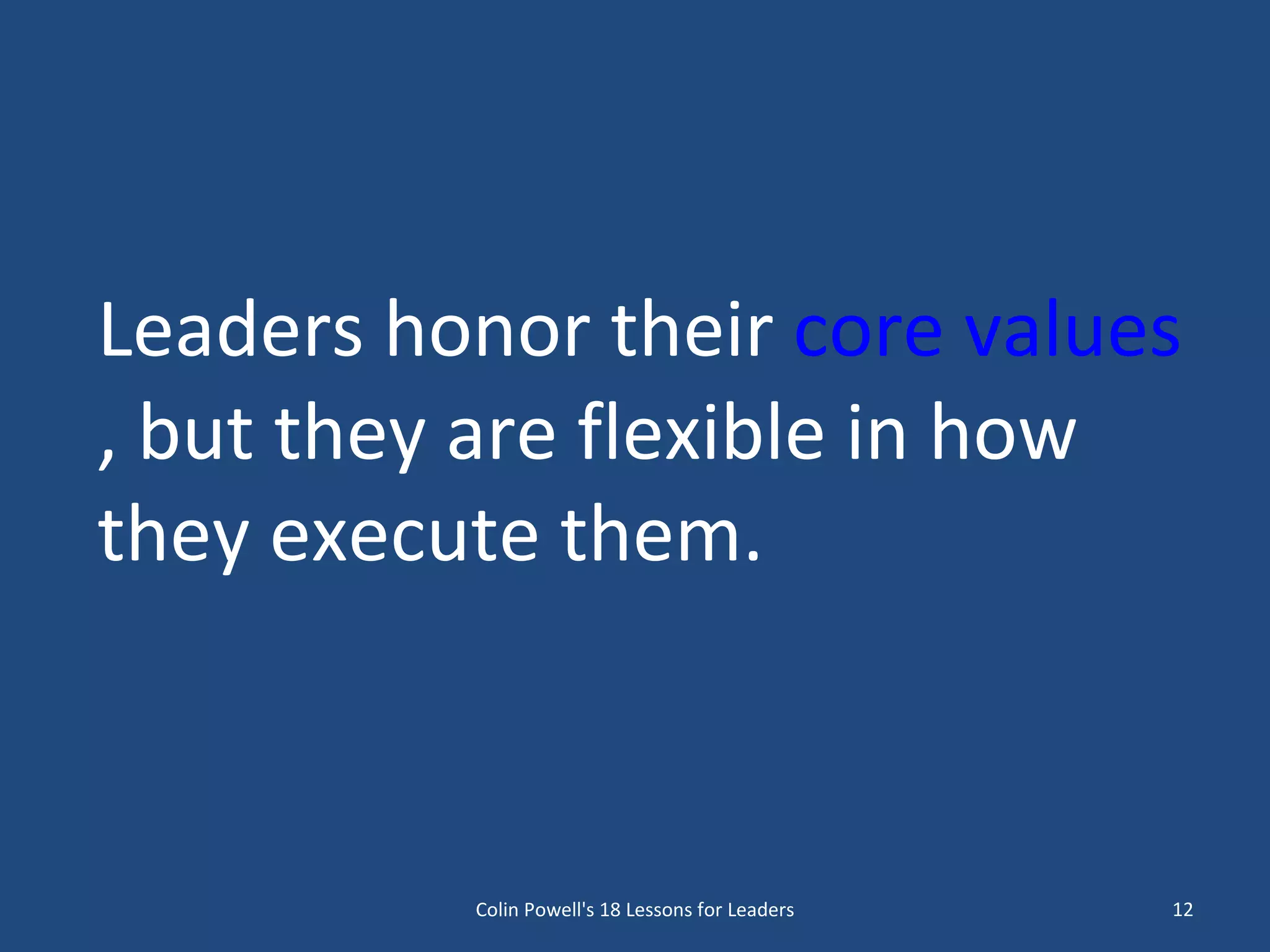Colin Powells 18 Lessons For Leaders | PPT