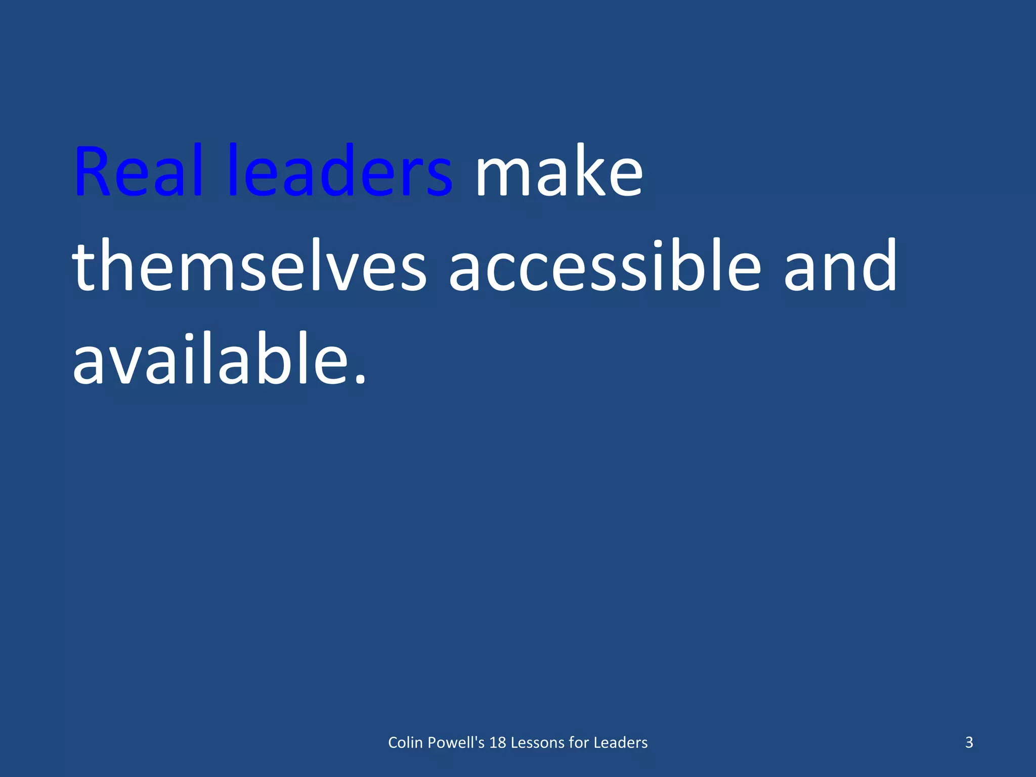 Colin Powells 18 Lessons For Leaders | PPT