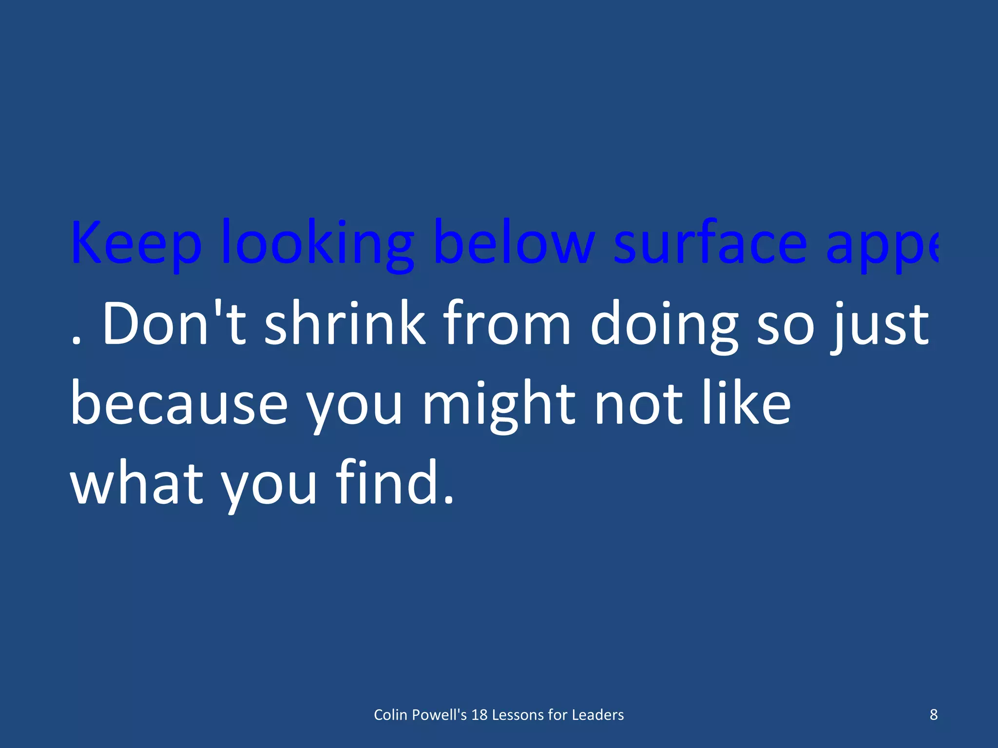 Colin Powells 18 Lessons For Leaders | PPT