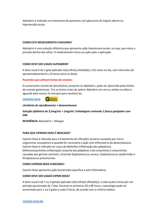 Colirios treinamento | PDF