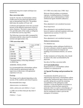 Colistin injection 1 million or 2 million iu smpc taj pharmaceuticals | PDF