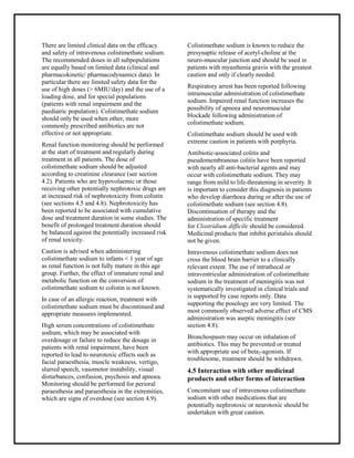 Colistin injection 1 million or 2 million iu smpc taj pharmaceuticals | PDF