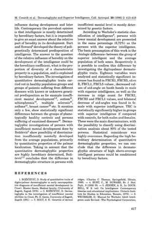 Dermatolgyphics Research 20 (1996) superior intelligence | PDF