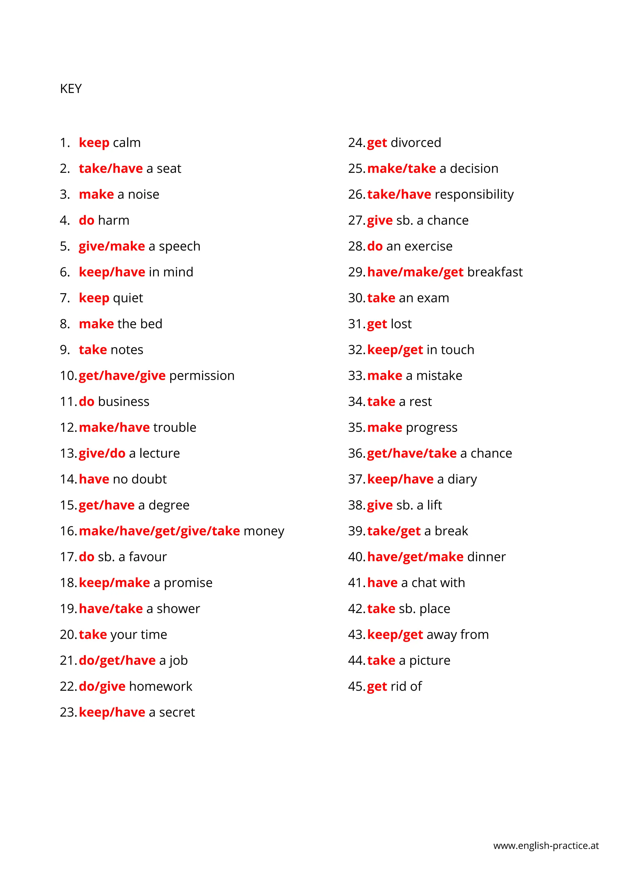 COLLOCATIONS 001 pdf english for esl students | PDF
