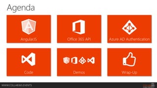 Collab365 - AngularJS & Office 365 Unified API : A match made in heaven! | PPT