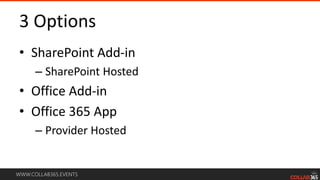 SharePoint/Office365/Office Add-ins - Select One | PPT